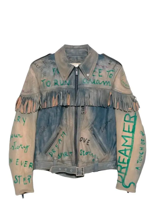 GOLDEN GOOSE Zip-up Fringed Jacket - Gray