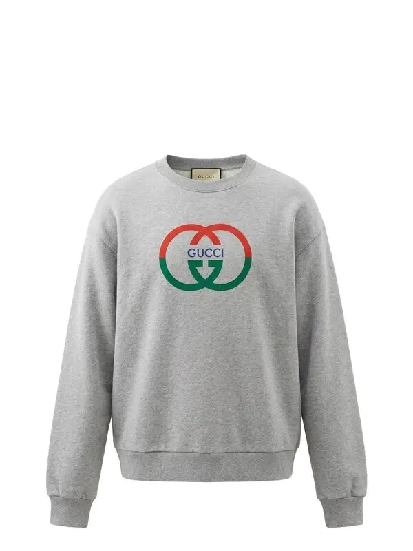 Gucci Interlocking G Logo Crewneck Sweatshirt - Grey
