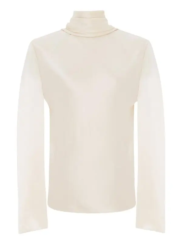 Saint Laurent Draped Crepe Blouse - Off-white