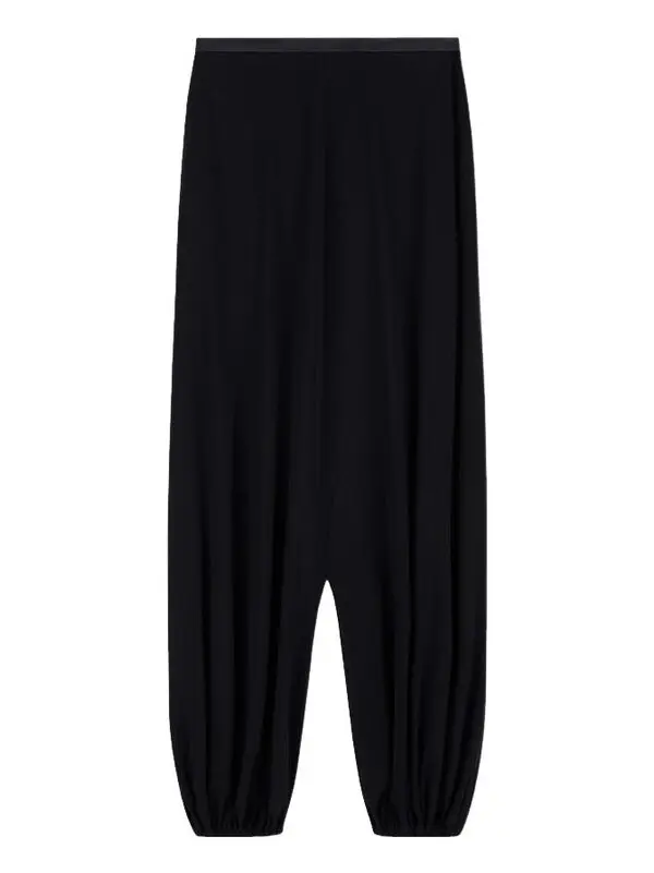 Emporio Armani Elasticated Cuff Crêpe Pants - Black