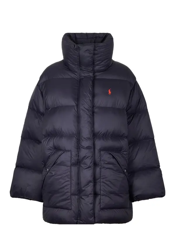 Polo Ralph Lauren Padded Jacket With Embroidered Logo - Black