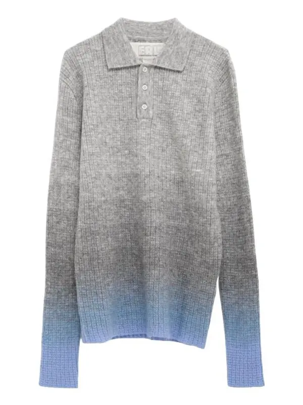 ERL Collared Long-sleeve Polo Shirt - Gray