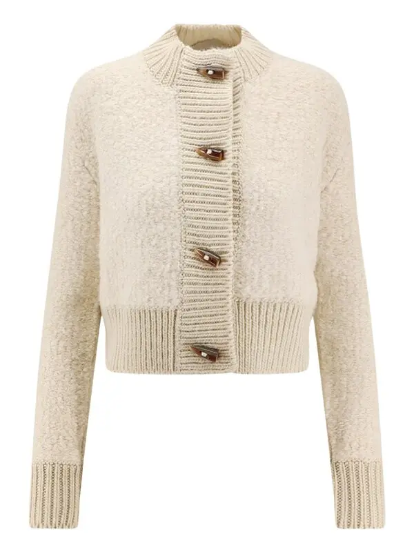 GOLDEN GOOSE Button-up Knitted Cardigan - Nude