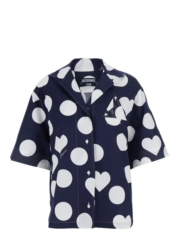 Jacquemus Graphic Print Shirt - Navy Blue