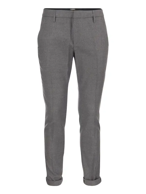 DONDUP Mid-rise Slim-fit Tailored Trousers - Gray