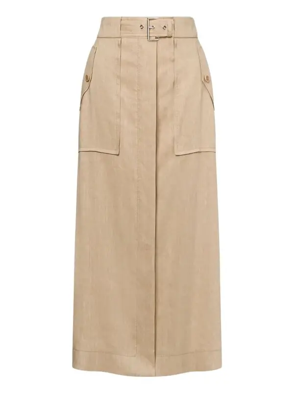 Alberta Ferretti Stretch Longuette Skirt - Nude