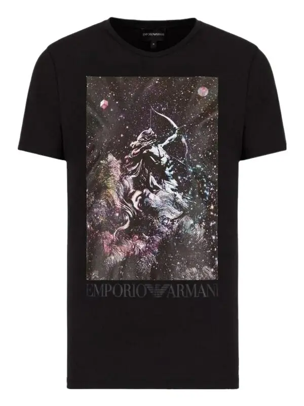 Emporio Armani Graphic-print Short-sleeve T-shirt - Black