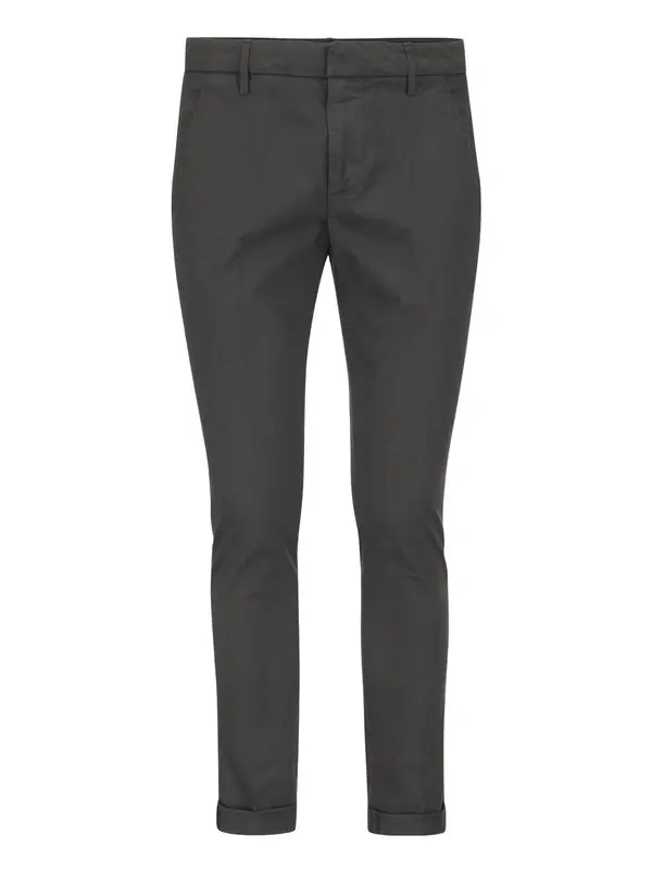DONDUP Mid Rise Slim Fit Trousers - Black