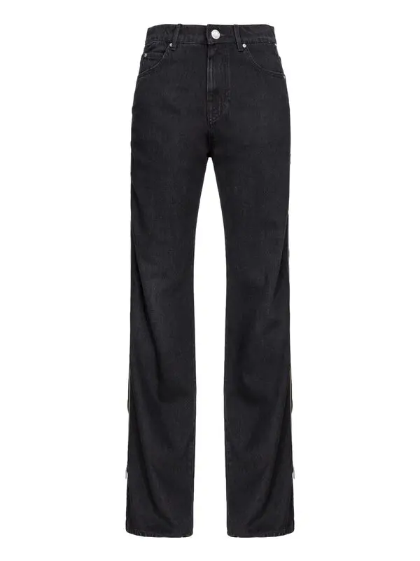 Pinko Wanda Wide Leg Side-zip Jeans - Black