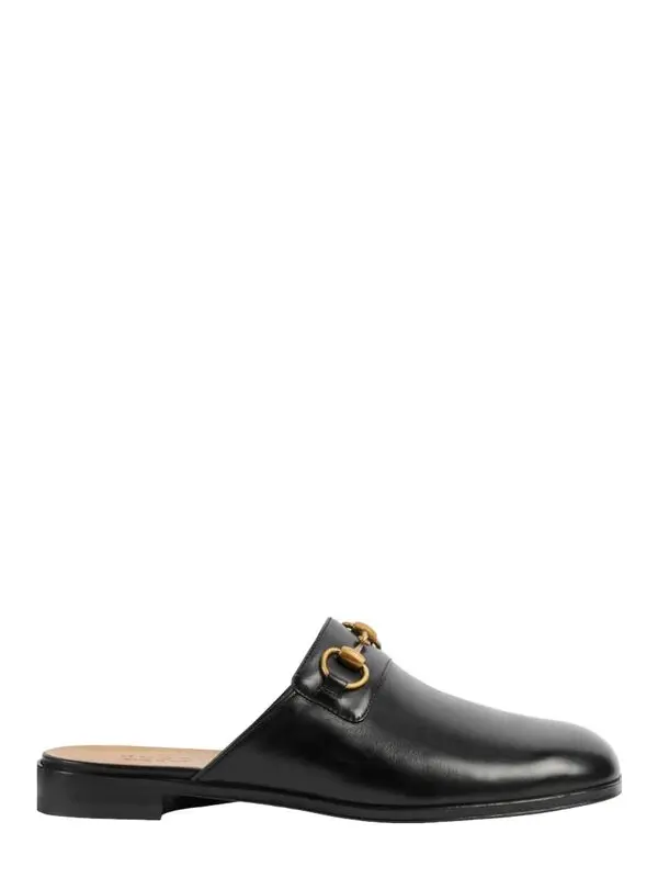 Gucci Horsebit Leather Mules - Black