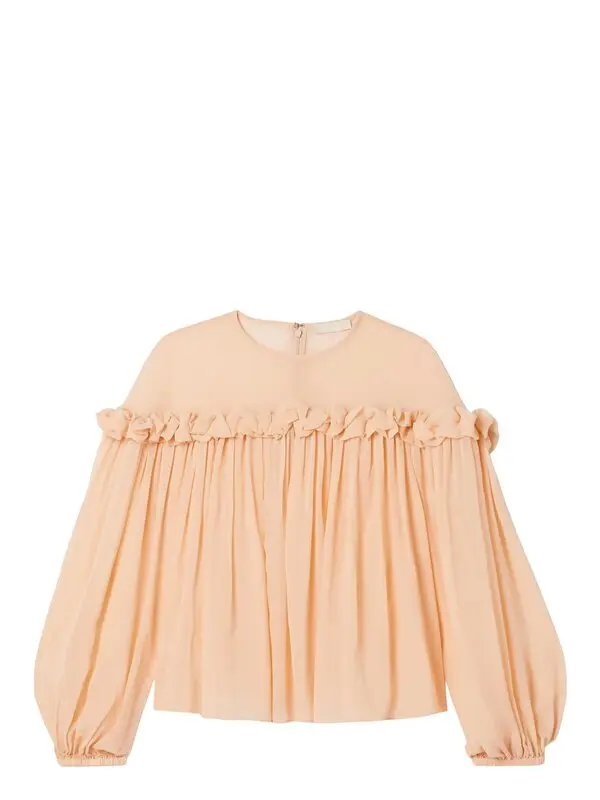 Ulla Johnson Peggy Ruffled Blouse - Peach