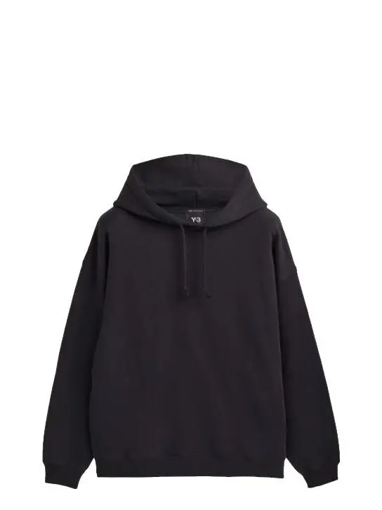 Y3 Cotton Hoodie With Drawstring Hood And Ribbed Cuffs - Black