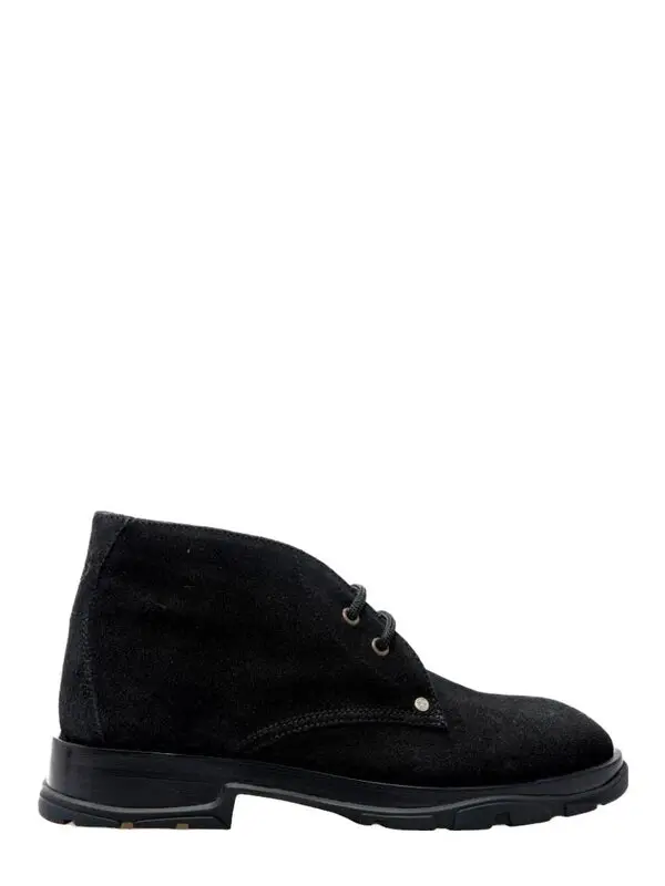 Alexander McQueen Lace-up Round Toe Boots - Black