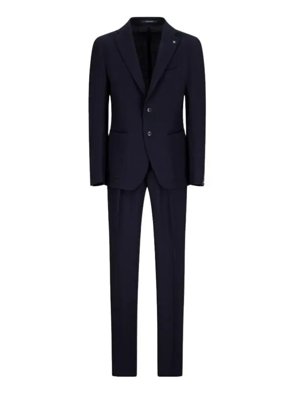 Tagliatore Single-breasted Textured Suit - Black
