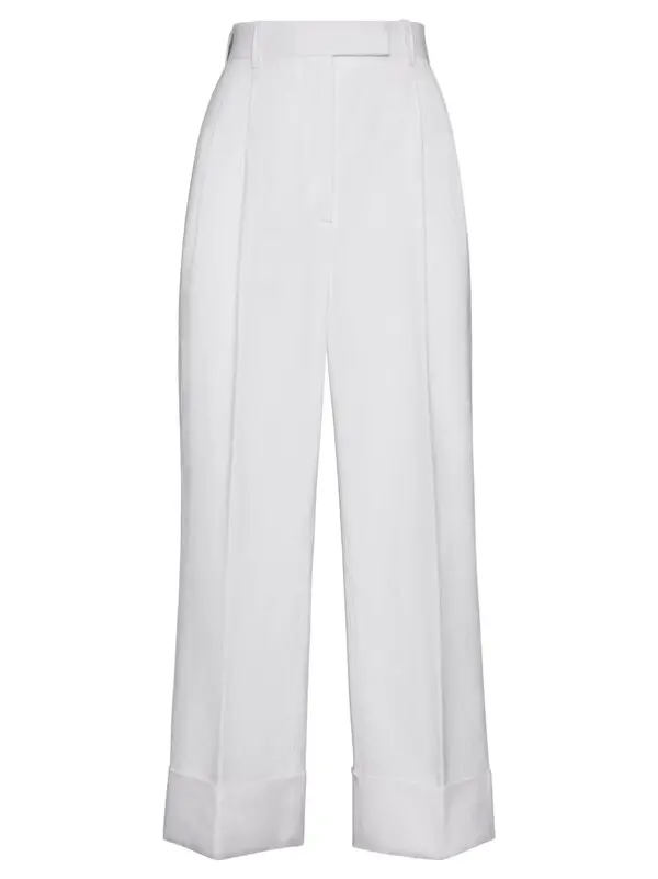 Thom Browne High-waisted Wide-leg Trousers - White