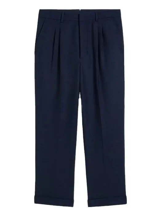 Ami Pleated Dress Pants - Navy Blue
