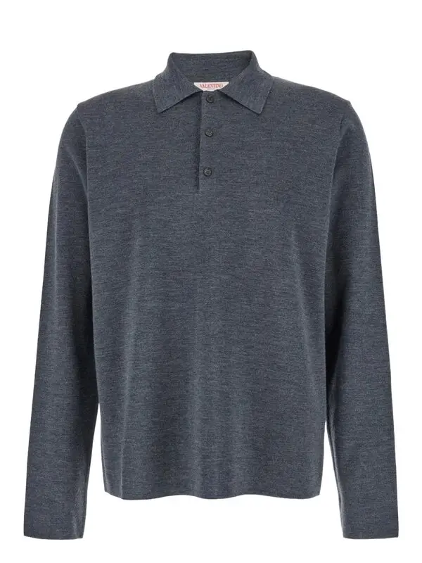 Valentino Garavani Button Detailed Straight Hem Polo Shirt - Black