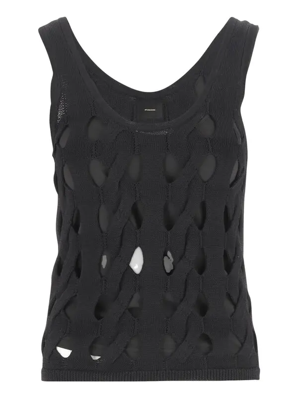 Pinko Cut-out Knit Sleeveless Top - Black