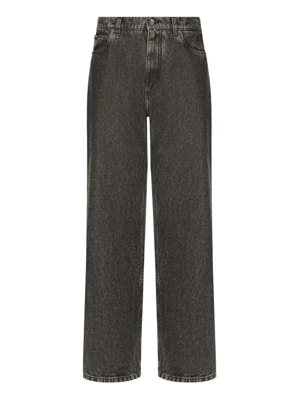 Dolce & Gabbana Oversize Straight Leg Jeans - Black