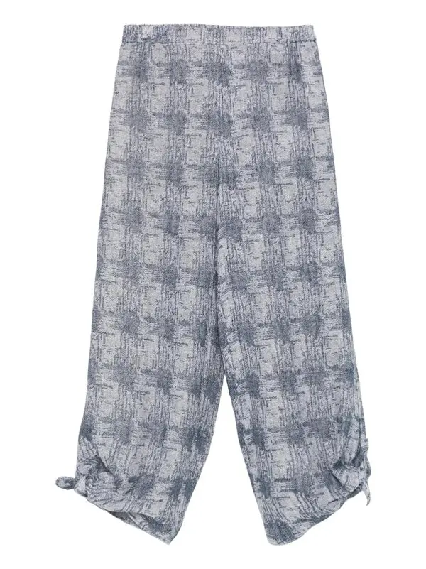 Emporio Armani Check Gauze Trousers - Gray