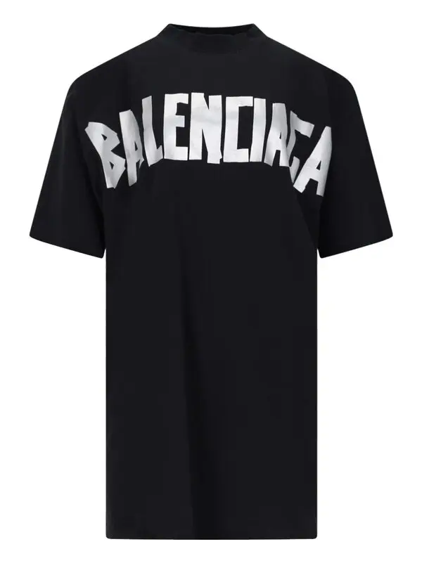 Balenciaga Tape Type Oversized T-shirt - Black