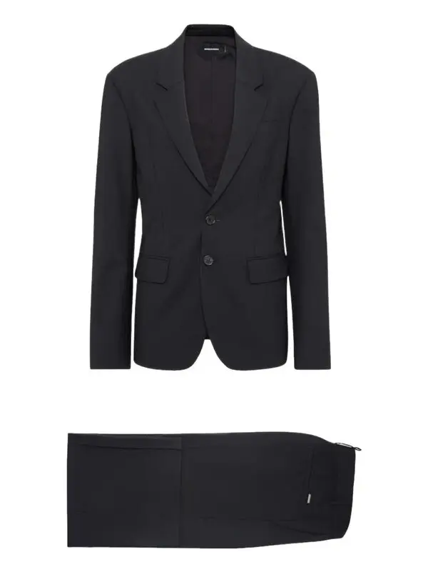 Dsquared2 Single-breasted Blazer And Wide-leg Pants Set - Black