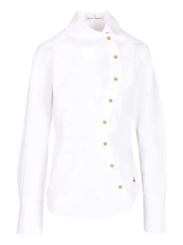 VIVIENNE WESTWOOD Bella Orb-embroidered Buttoned Shirt - White