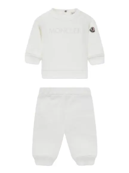 Moncler Embroidered Logo Sweatshirt And Sweatpants Set - White