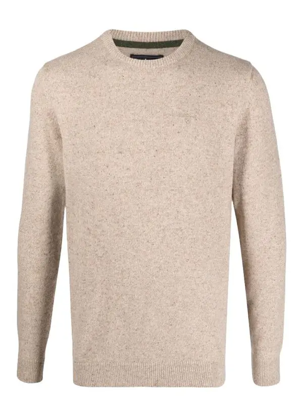 Barbour Mélange-effect Crew-neck Jumper - Nude