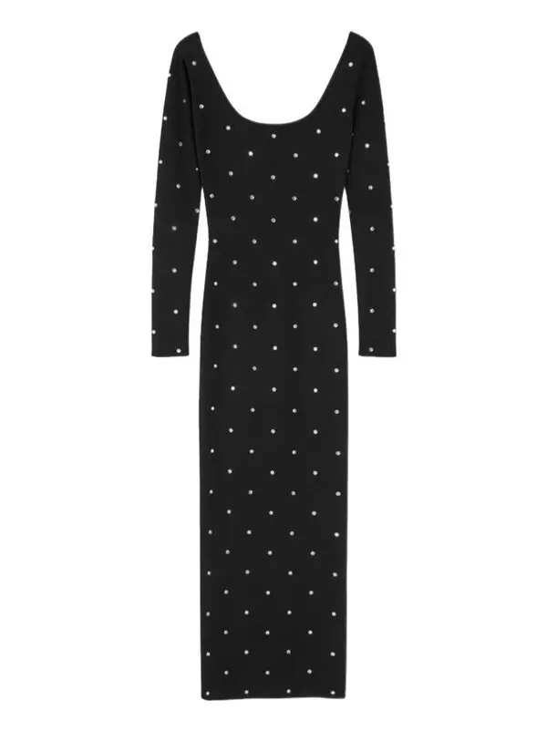 Versace Embellished Long-sleeved Maxi Dress - Black