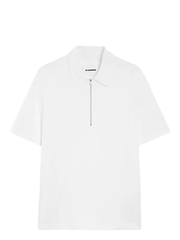 JIL SANDER Short Sleeve Knitted Polo Shirt - White