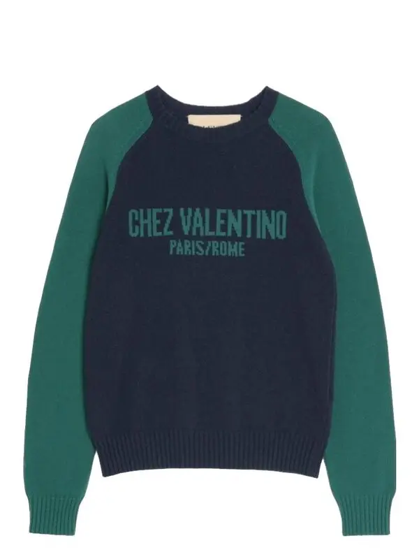 Valentino Garavani Logo Intarsia Crewneck Jumper - Black