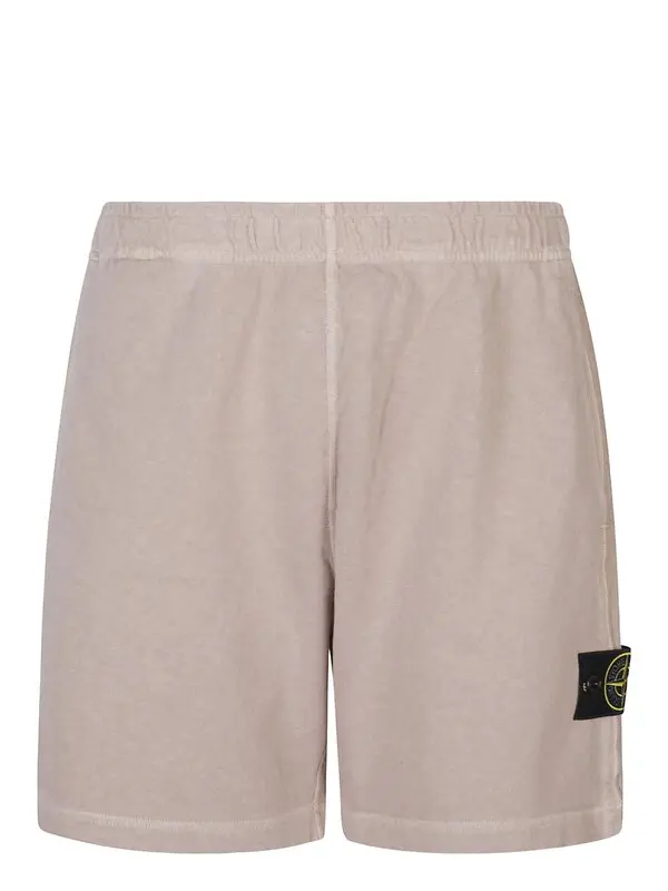 Stone Island Logo Patch Old Effect Shorts - Nude