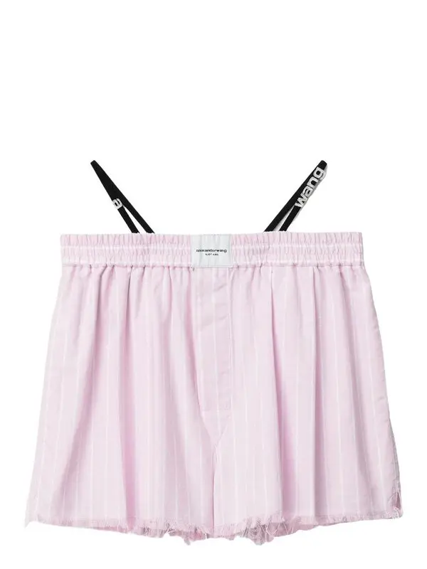 Alexander Wang Embellished Raw-cut Shorts - White