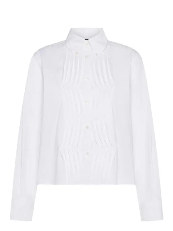 Seventy Poplin Shirt With Pleated Details - White