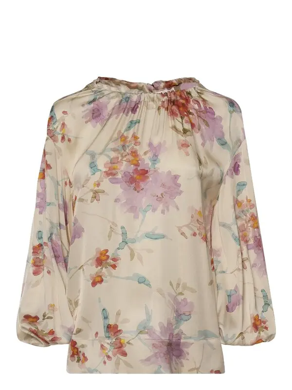 Herno Floral Printed Blouse - Nude