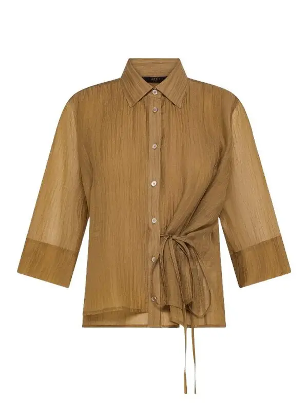 Seventy Tie-waist Shirt - Kaki