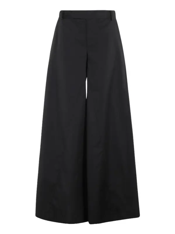 Federica Tosi Poplin Wide-leg Trousers - Black