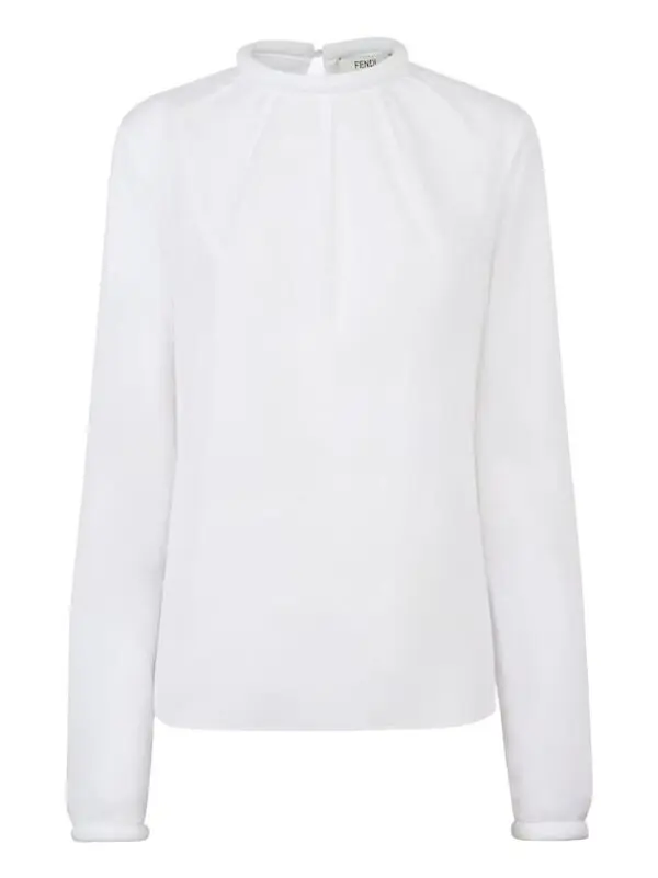 Fendi Cotton Shirt With Pleated Details - White