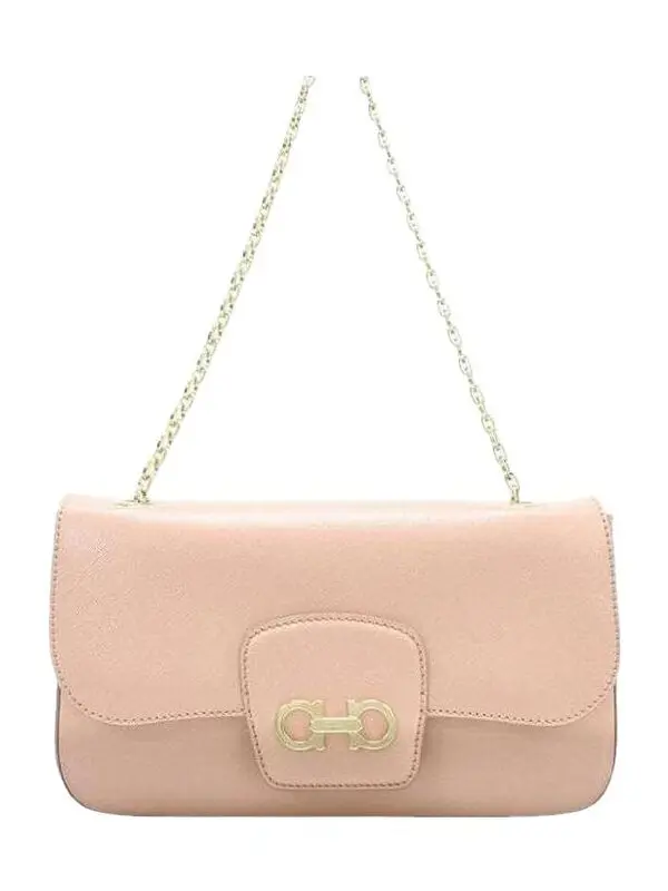 FERRAGAMO Gancini Flap Bag - Nude