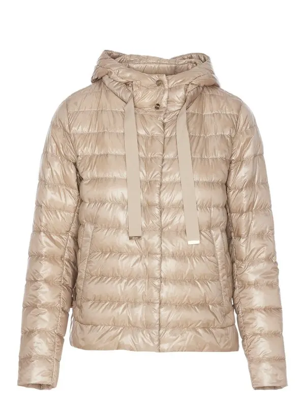 Herno Quilted Hooded Drawstring Puffer Jacket - Nude