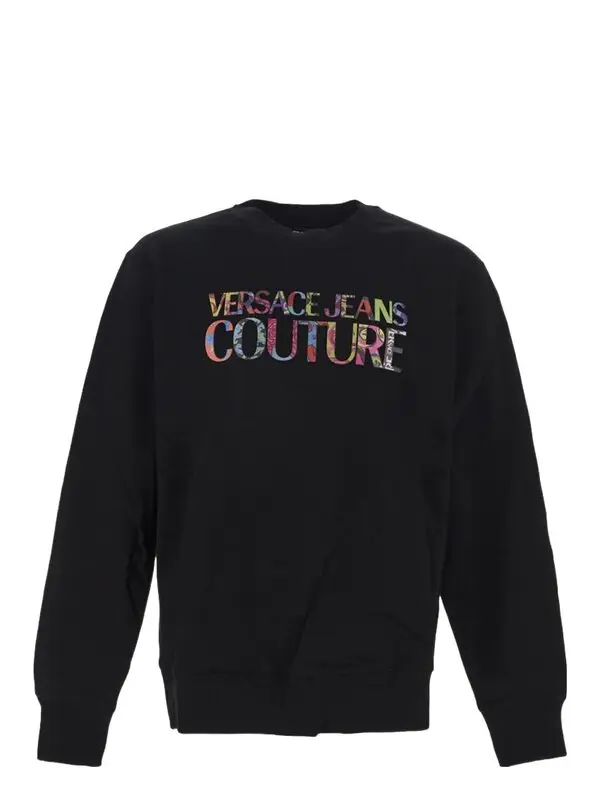 Versace Printed Round Neck Sweater - Black