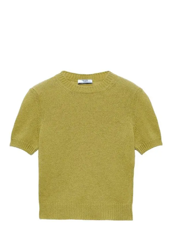 Prada Ribbed Knit Crewneck Sweater - Pistachio Green