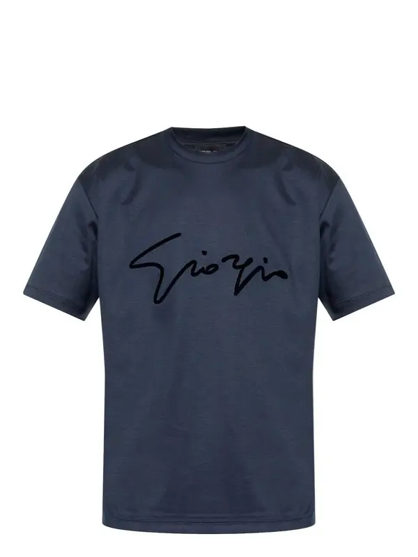 Giorgio Armani Short-sleeved Crewneck T-shirt - Blue