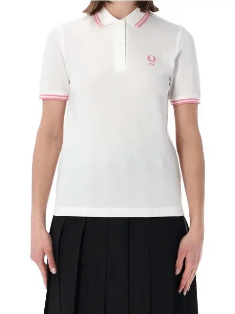 Comme Des Garçons X Fred Perry Logo-embroidered Polo Shirt - White