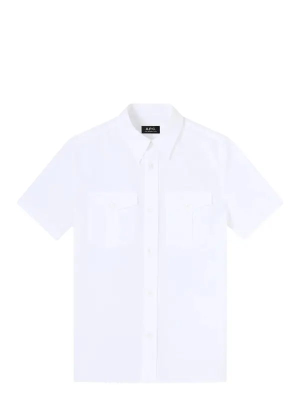 A.p.c. Short Sleeve Shirt With Flap Pockets - White