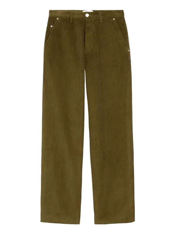 Ami Wide-leg Corduroy Trousers - Bronze