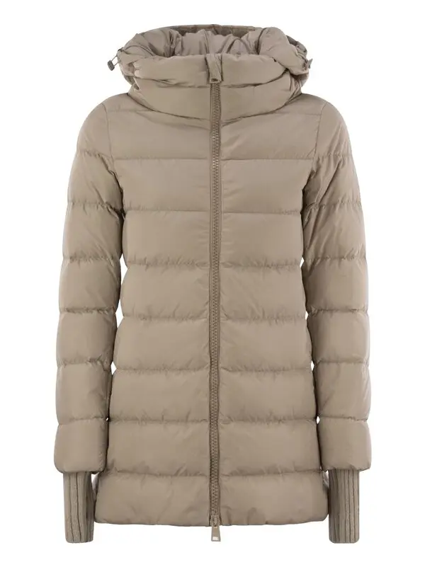 Herno Zip-up Hooded Down Jacket - Nude