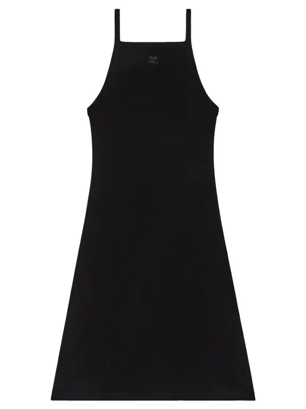 COURREGES Courrèges Logo Strappy Mini Dress - Black