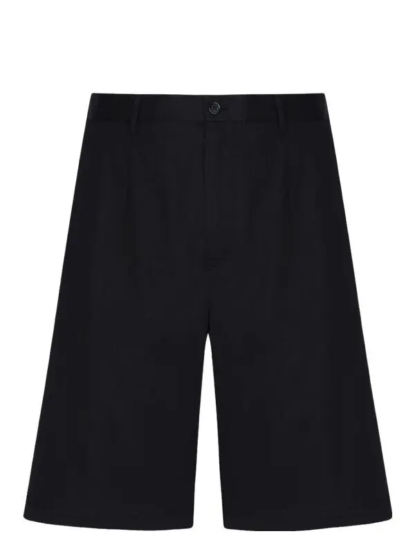 Dolce & Gabbana Stretch Cotton Bermuda Shorts With Logo Tag - Black